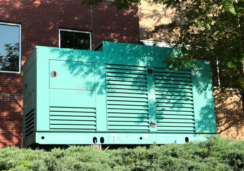 Green Diesel Powered Generator Stock Photo - Image of pollution ...