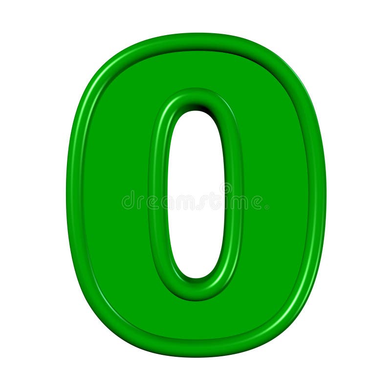 Green Digit Zero Against White Background Stock Illustration ...