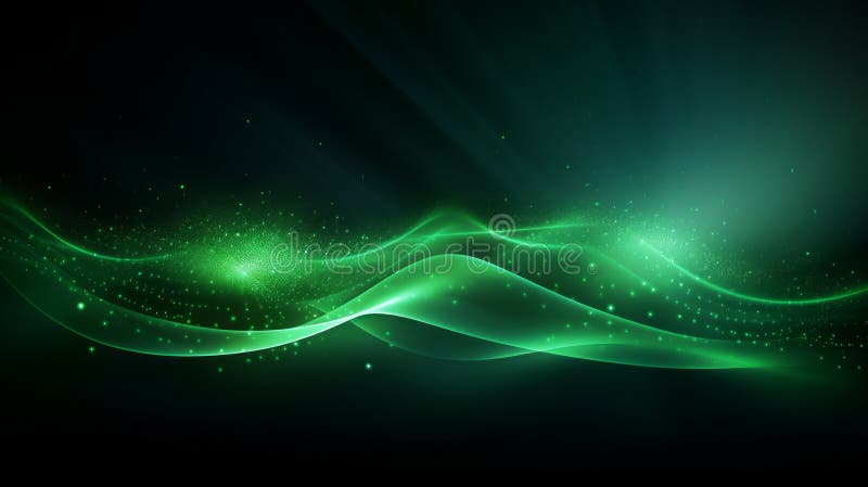 Green Digital Abstract Wave. Neural Network AI Generated Stock Image ...