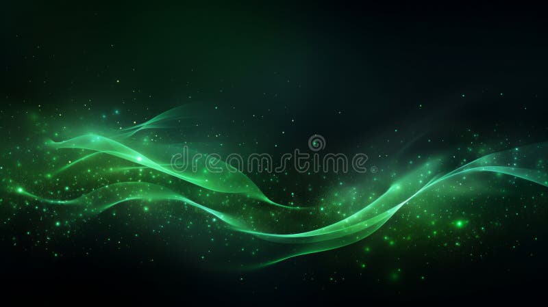 Green Digital Abstract Wave. Neural Network AI Generated Stock Image ...