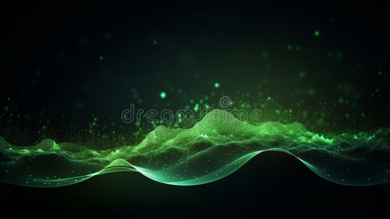 Green Digital Abstract Wave. Neural Network AI Generated Stock Photo ...