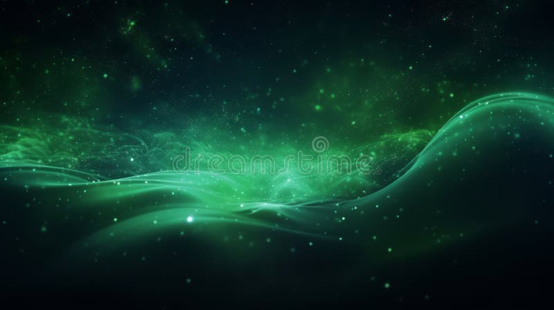 Green Digital Abstract Wave. Neural Network AI Generated Stock Image ...