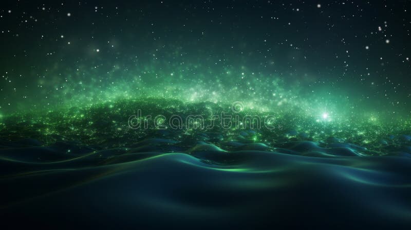 Green Digital Abstract Wave. Neural Network AI Generated Stock Image ...