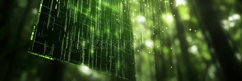 Green Digital Binary Code Data Stream Matrix Technology Programming
