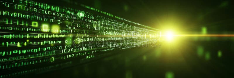 Green Digital Binary Code Numbers, Technology Background, Big Data Information Flow. Stock ...