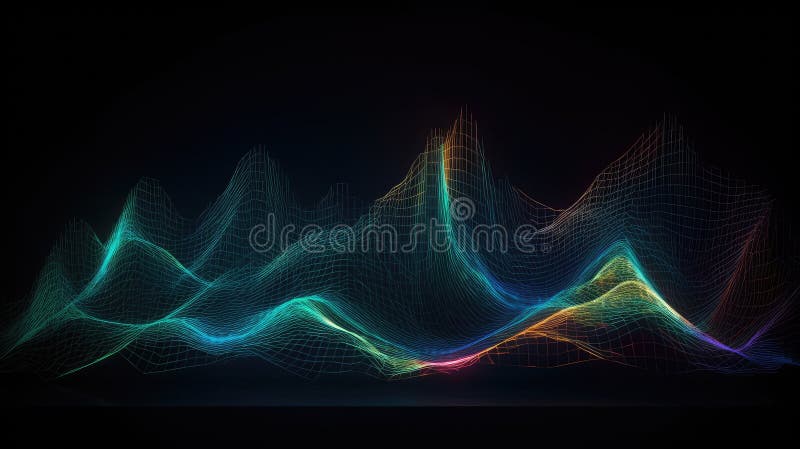 Green Digital Business Graph Screen, Generative AI Stock Illustration ...