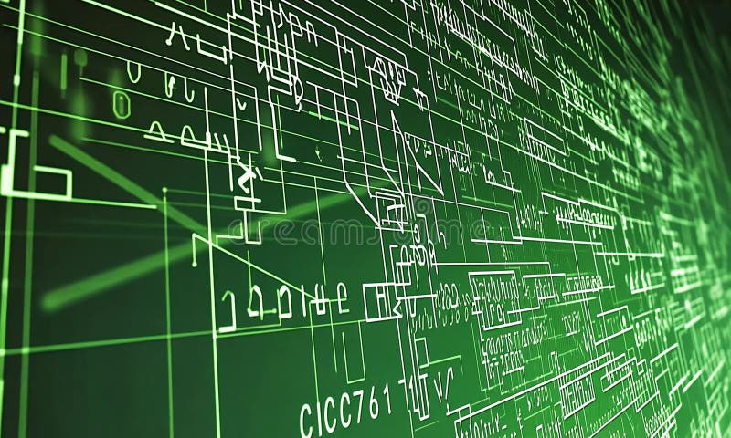 Green Digital Code Flows on Screen, Data Stream Background, Tech ...