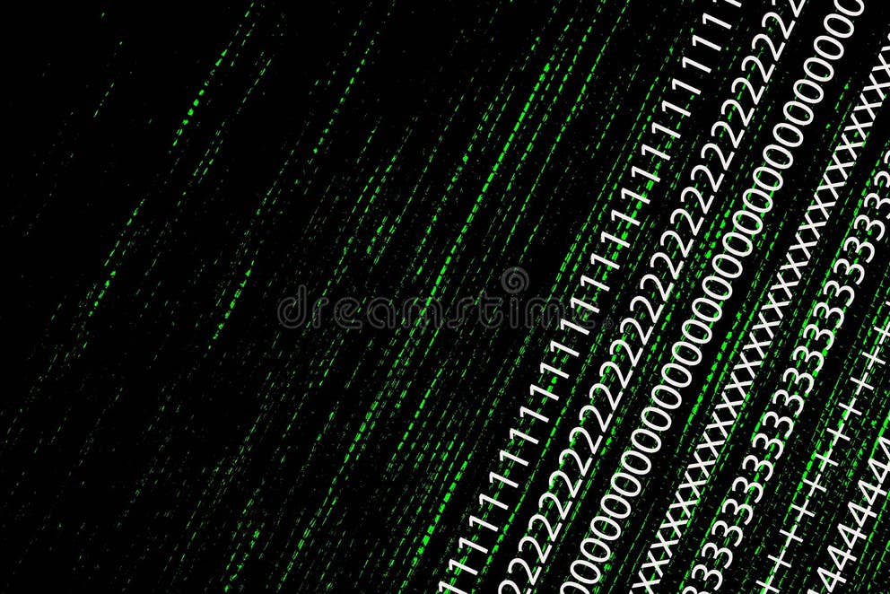 Green Digital Code Numbers in Matrix Style Stock Illustration ...