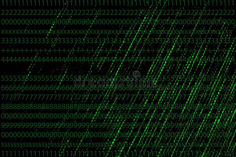 Green Digital Code Numbers in Matrix Style Stock Illustration ...