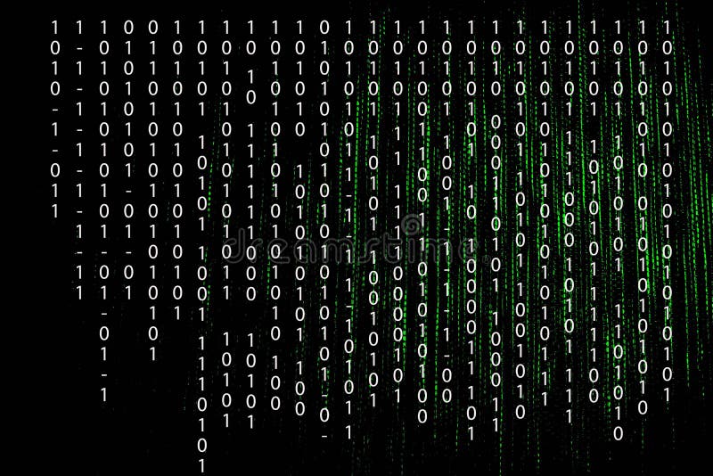 Green Digital Code Numbers in Matrix Style Stock Illustration ...