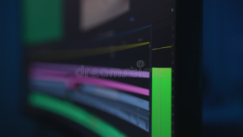 Green Digital Indicator Audio Control Panels Showing Sound Level of ...