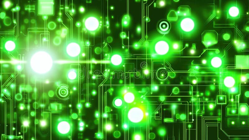 Green Digital Network Glowing, Data Flow, Tech Background, Website ...
