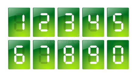 Green digital number icons stock illustration. Illustration of insignia ...