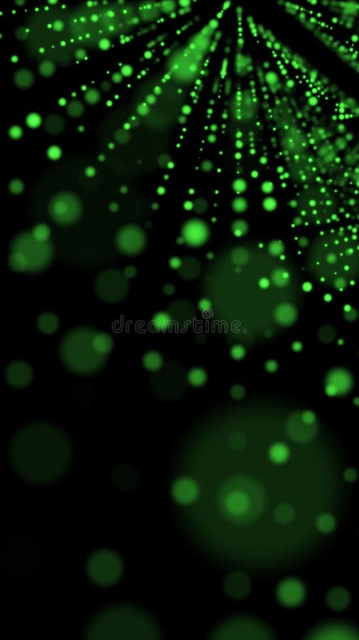 Green Digital Particles Shooting Toward the Viewer, Forming a Starburst ...