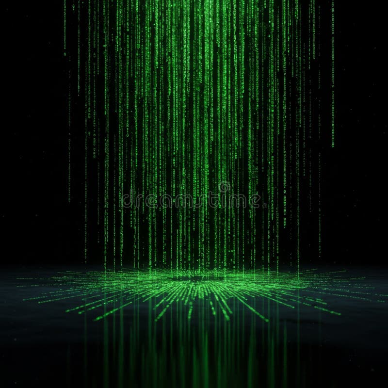 Green Digital Rain Abstract Background Stock Illustration ...