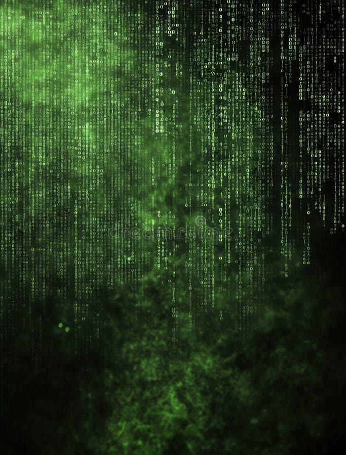 Green Digital Rain Abstract Background Stock Illustration ...