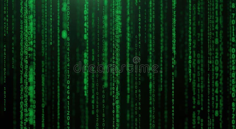 Digital Rain Green Matrix Code Background Stock Image - Image of banner ...