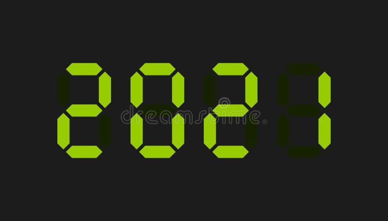 2021 green digital text. stock vector. Illustration of luminous - 179106973