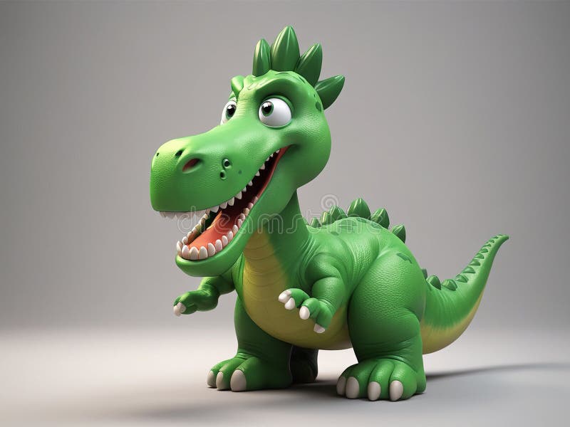 Green Dinosaur Cartoon Graphics Toy, Render 3d - Generated by Ai Stock ...