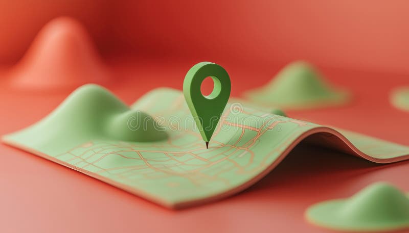 Green Direction Pointer Folded City Map Stock Photos - Free & Royalty ...