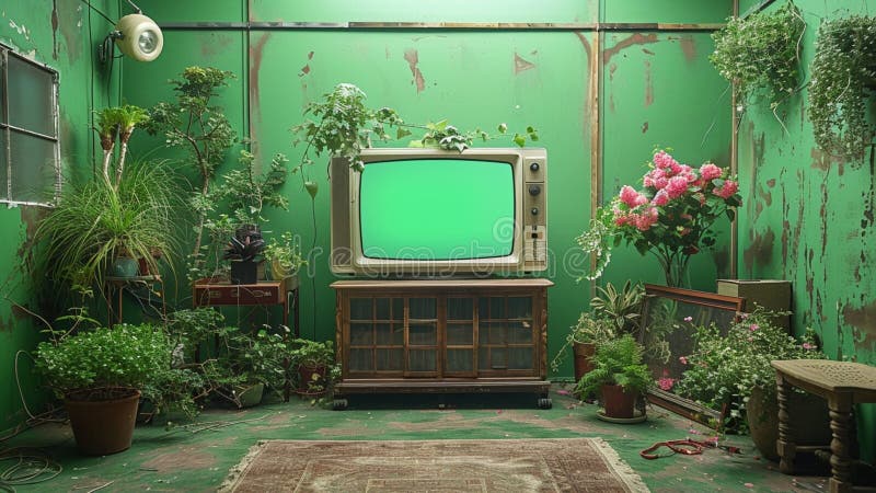 Green Display for Adding Dynamic Visuals. Stock Illustration ...