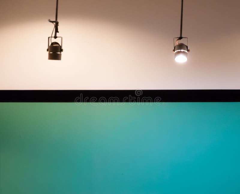 Green Display with Halogen Downlight Stock Image - Image of green ...