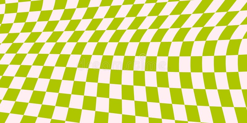 Green Distorted Checkerboard Groovy Background. Stock Vector ...