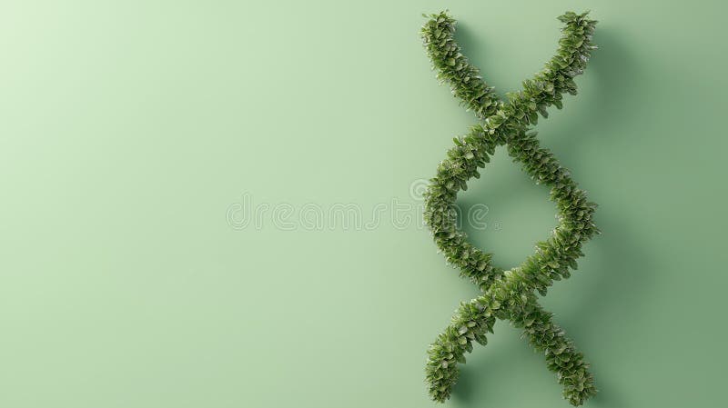 Green DNA Double Helix Structure Made of Leaves Stock Photo - Image of ...