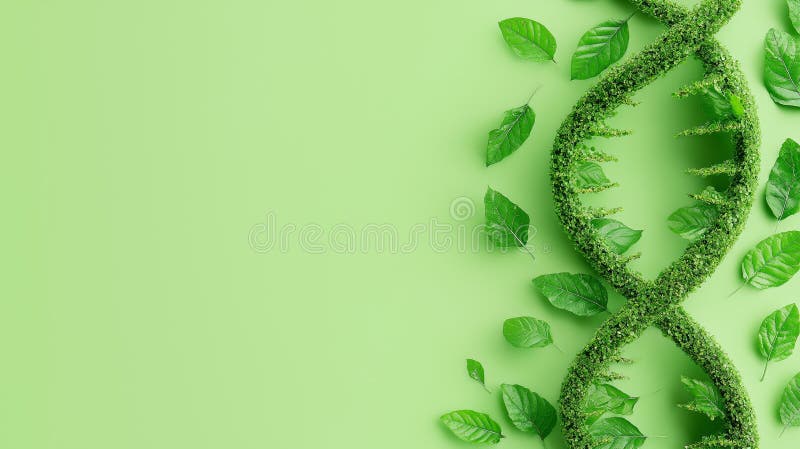 Green DNA Double Helix Structure Made of Leaves Stock Image - Image of ...