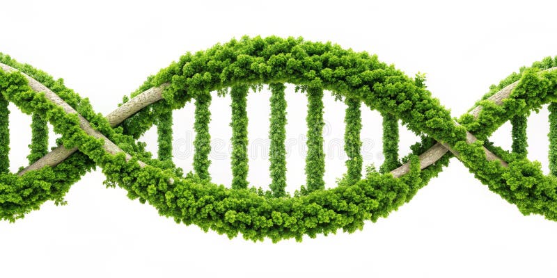 Green DNA Foliage and Wood Double Helix Stock Illustration ...