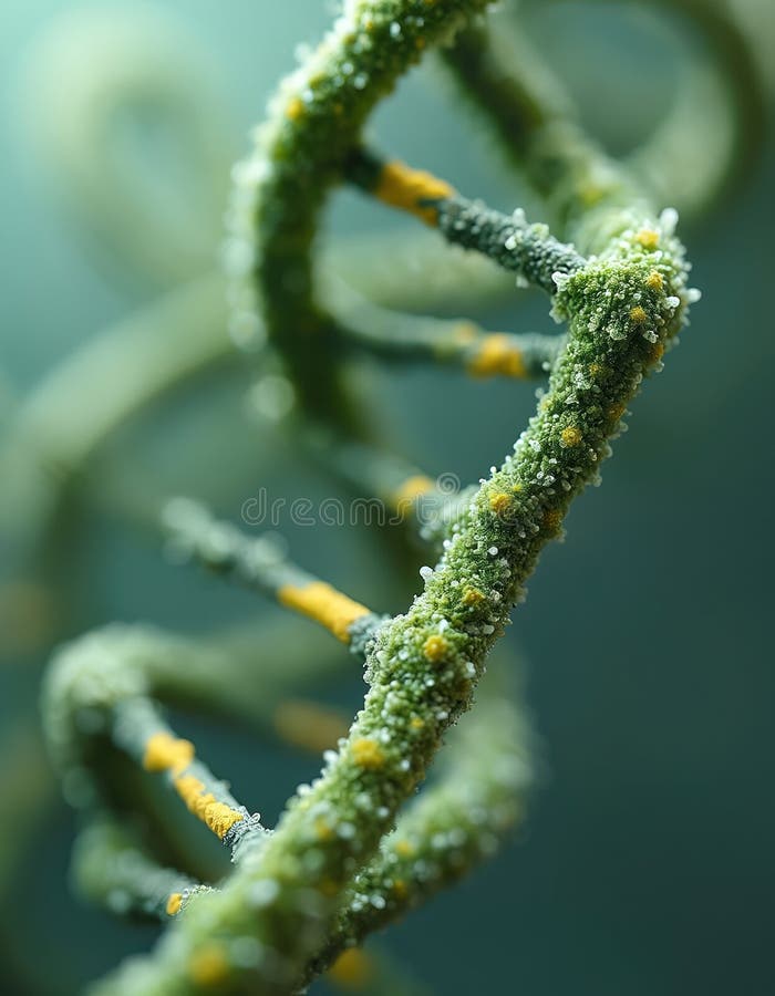 Green DNA Helix Illustration, Representing Nature of Life, Growth, and ...