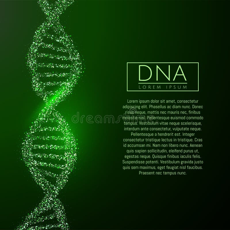 Green DNA Life Sequence Glitter Shiny Vector Illustration. Science ...
