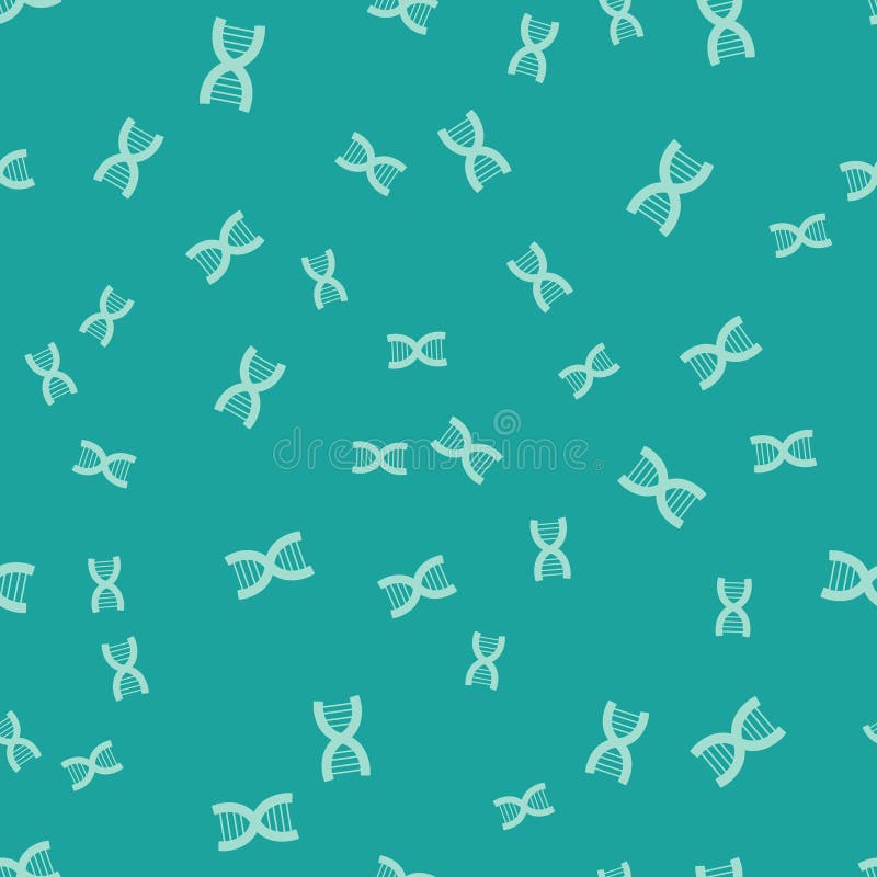 Green DNA Symbol Icon Isolated Seamless Pattern on Green Background ...
