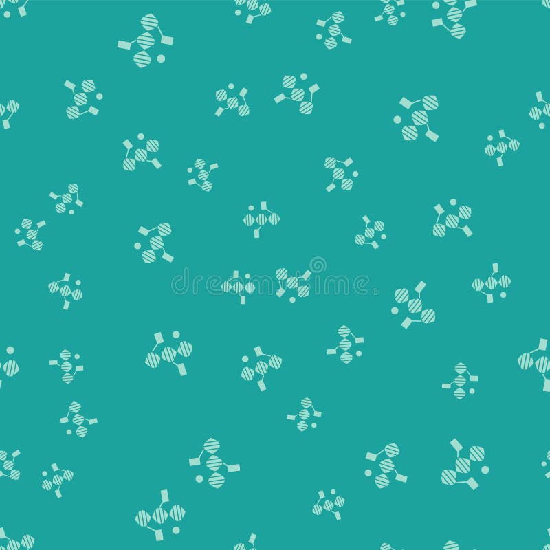 Green DNA Symbol Icon Isolated Seamless Pattern on Green Background ...