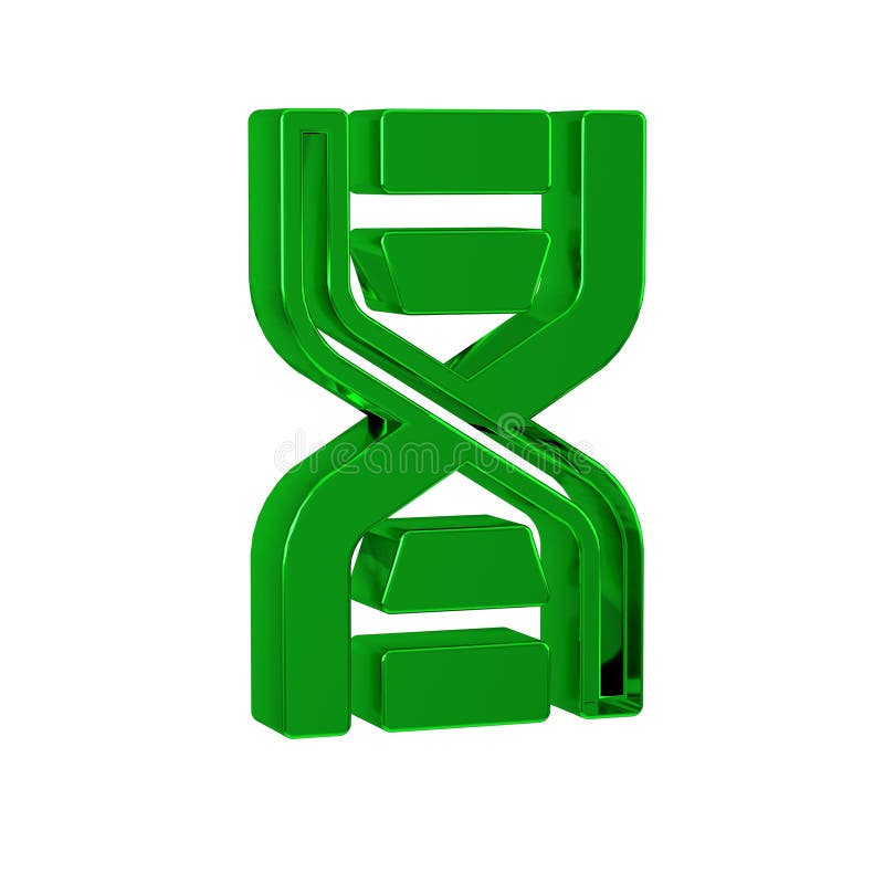 Green DNA Symbol Icon Isolated on Transparent Background. Stock ...
