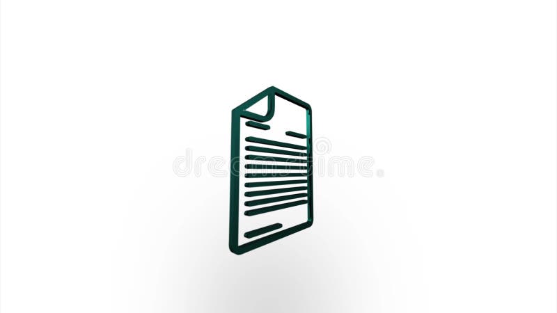Green Document Folder Icon Isolated on Black Background. Accounting ...