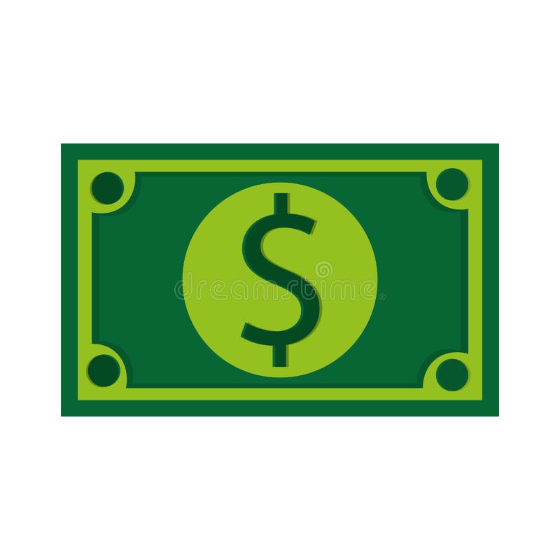 Green dollar bill icon stock illustration. Illustration of dollar ...