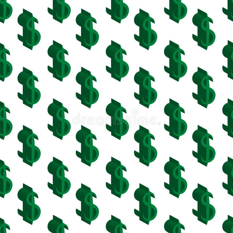 Green Dollar Money Same Sizes. Seamless Pattern. Vector Illustration ...