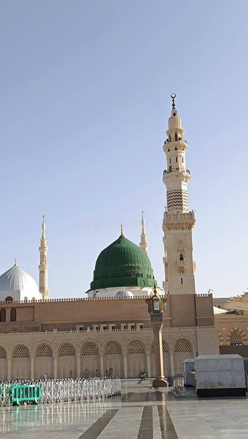 A Green Dome of Masjid Nabawi in Medina Stock Photo - Image of tourism ...