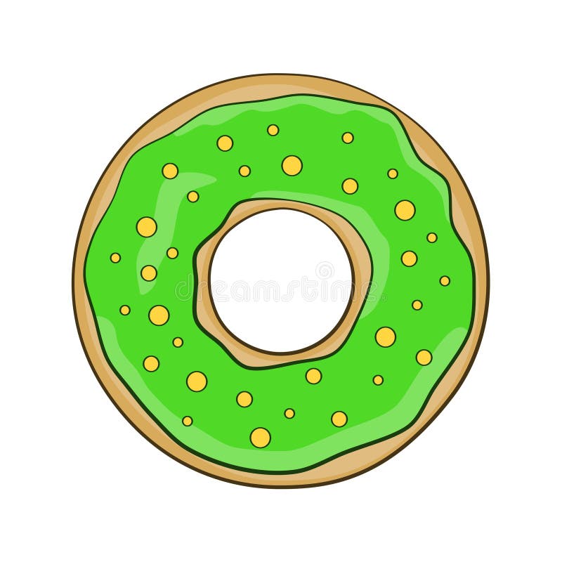 Green donut. Generate Ai stock illustration. Illustration of celebration - 286154751