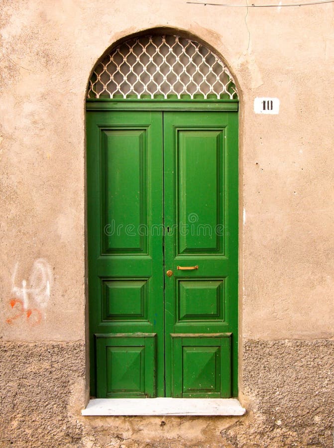 Green door stock photo. Image of retro, green, doorway - 4113064