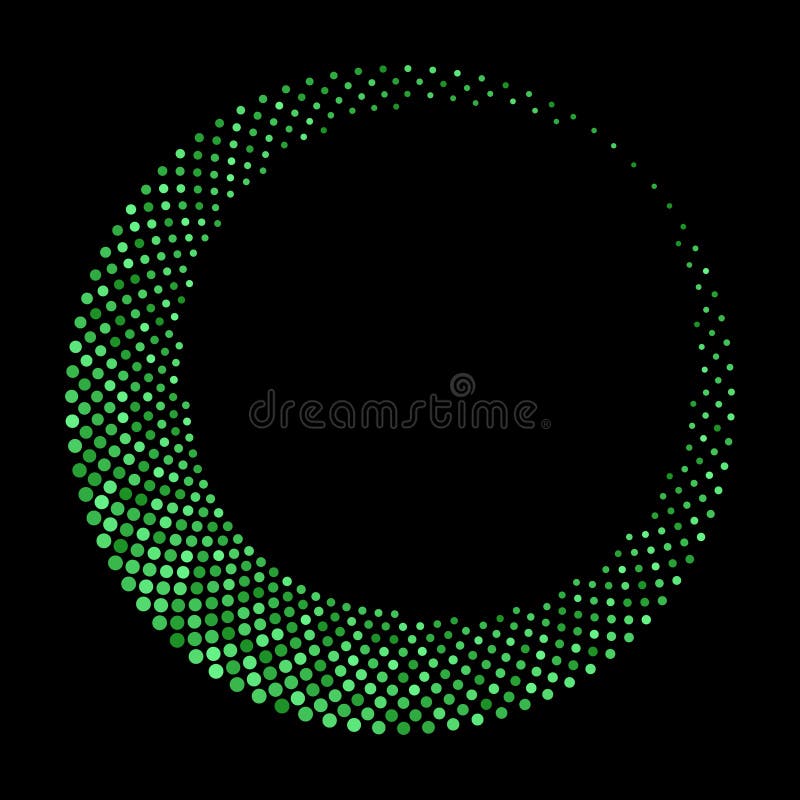 Green Dotted Moon on Black Background Stock Vector - Illustration of ...