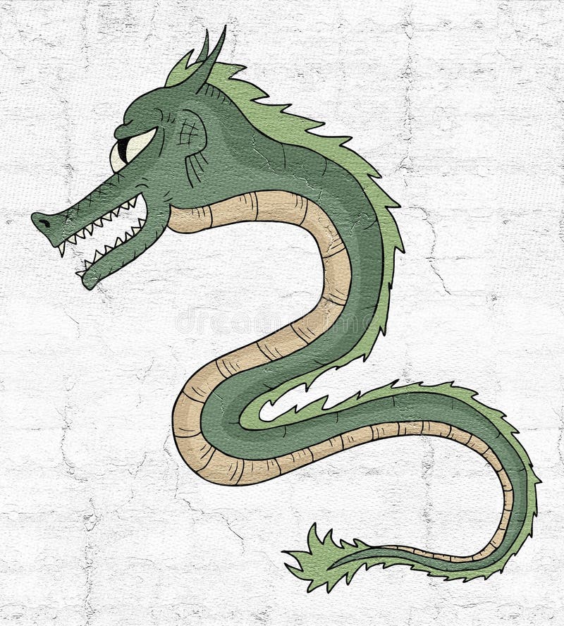 Green dragon stock illustration. Illustration of flame - 129798031