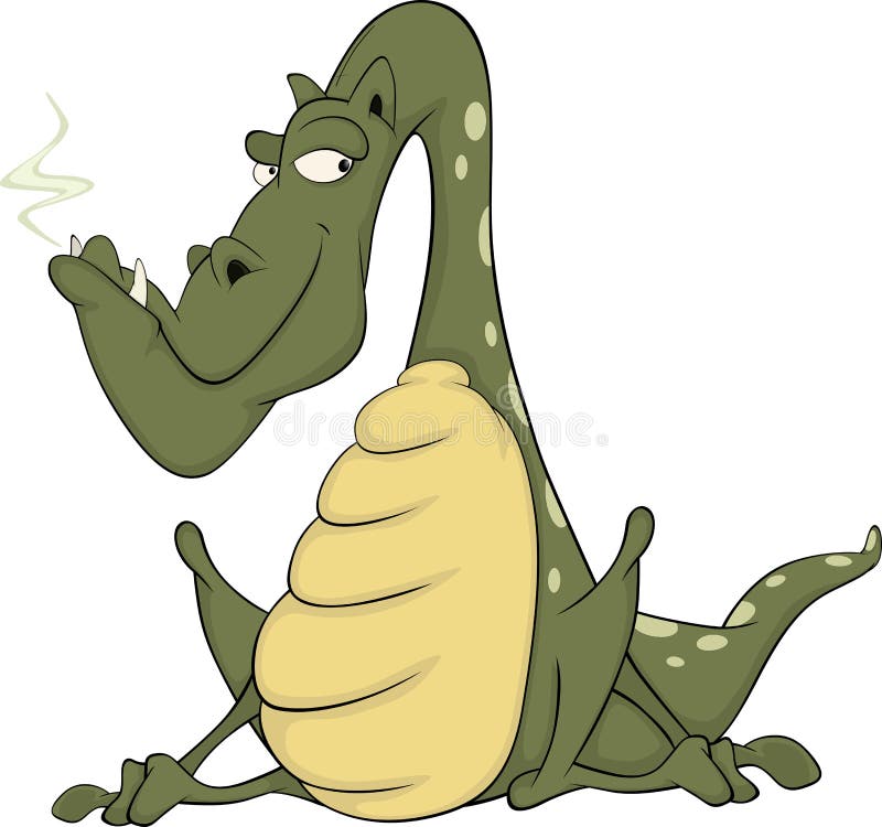 Sad green dragon cartoon stock vector. Illustration of animal - 35232941