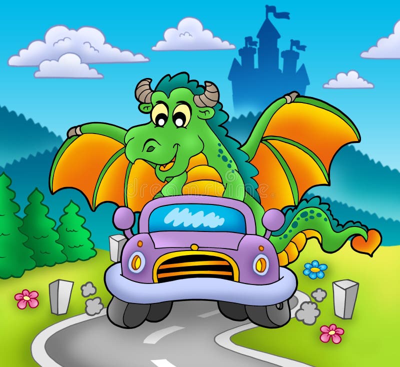 Car Dragon Driving Fantasy Stock Illustrations – 16 Car Dragon Driving ...
