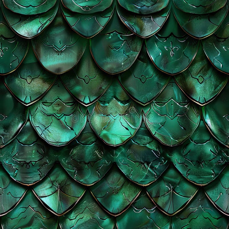 Green Dragon Scales (Seamless Pattern) Stock Illustration ...