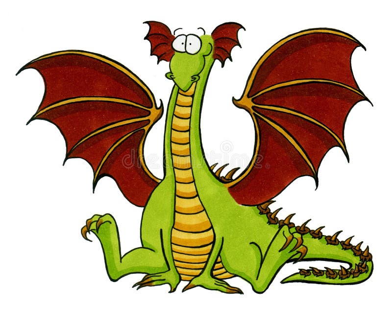 Green Dragon Sitting on the Floor Stock Illustration - Illustration of ...