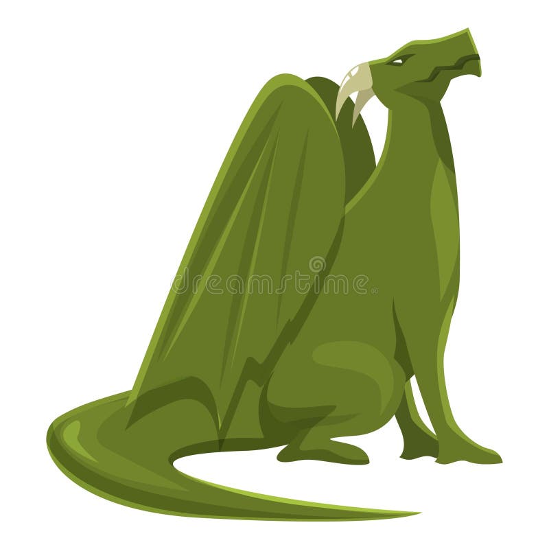 Green Dragon Sitting and Spreading Its Wings Stock Vector ...