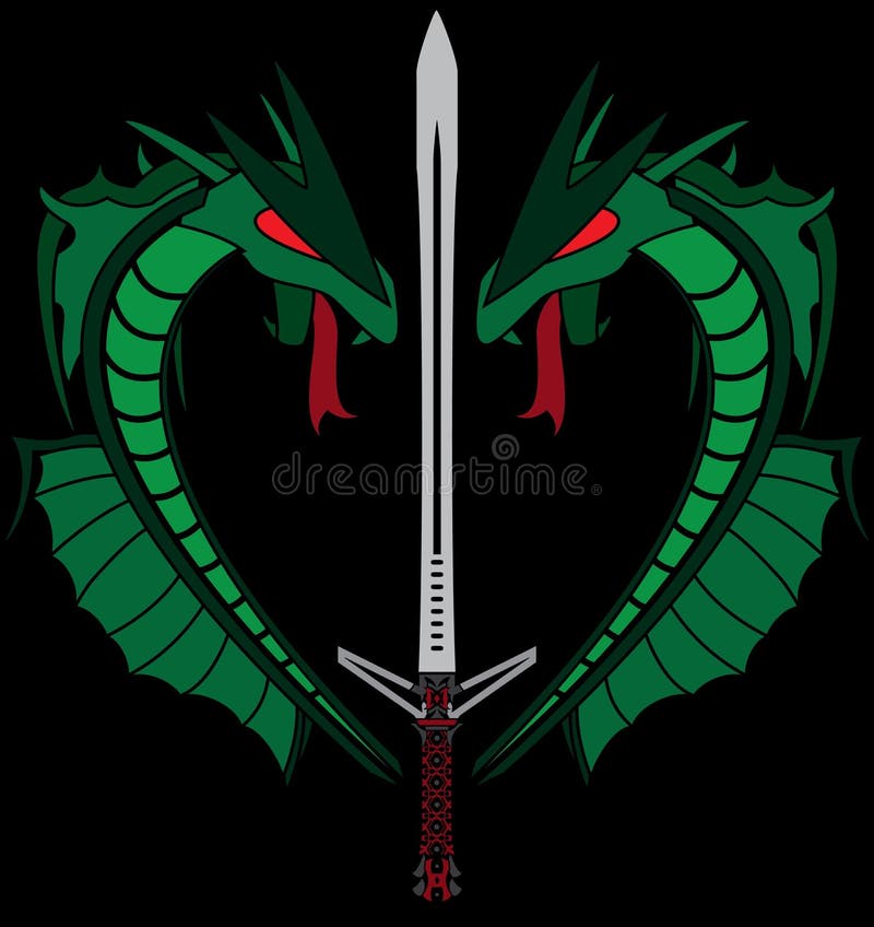 Stencil Dragons Medieval Sword Stock Illustrations – 11 Stencil Dragons ...
