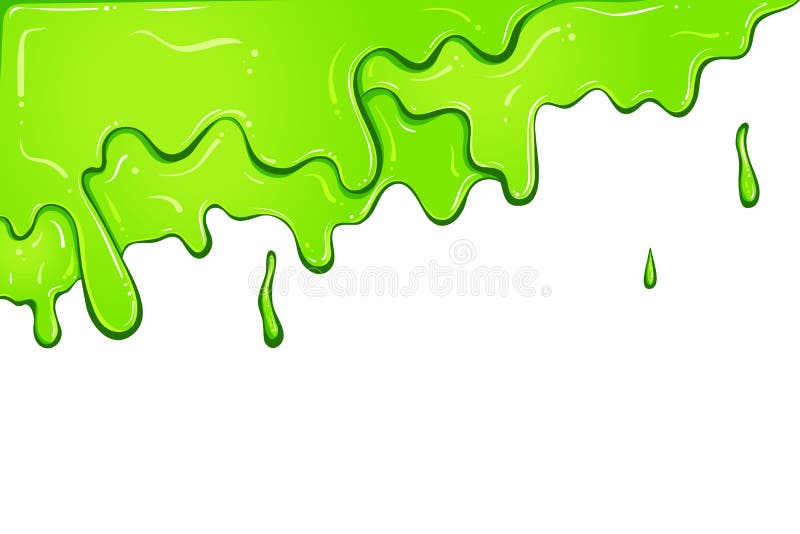 Green Dripping Paint Left Corner Stock Illustration - Illustration of ...